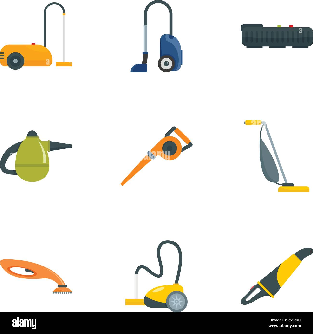 Modern vacuum cleaner icon set. Flat set of 9 modern vacuum cleaner ...