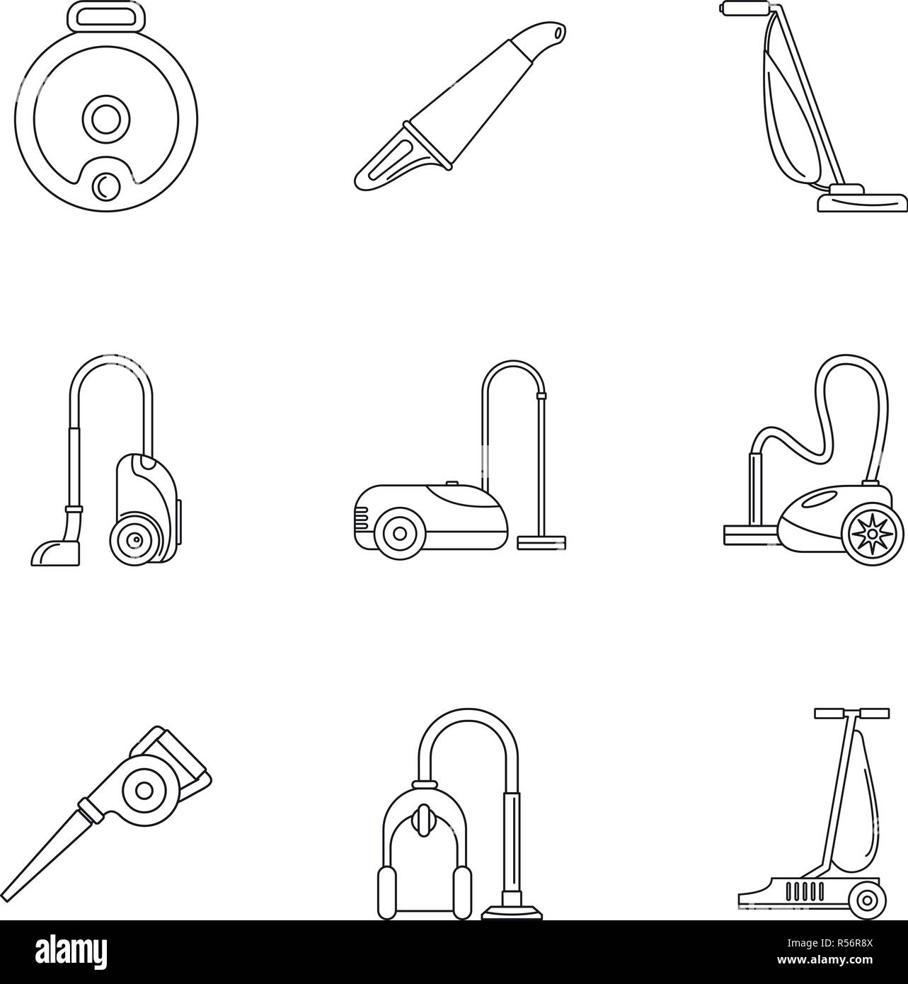 Modern vacuum cleaner icon set. Outline set of 9 modern vacuum cleaner ...