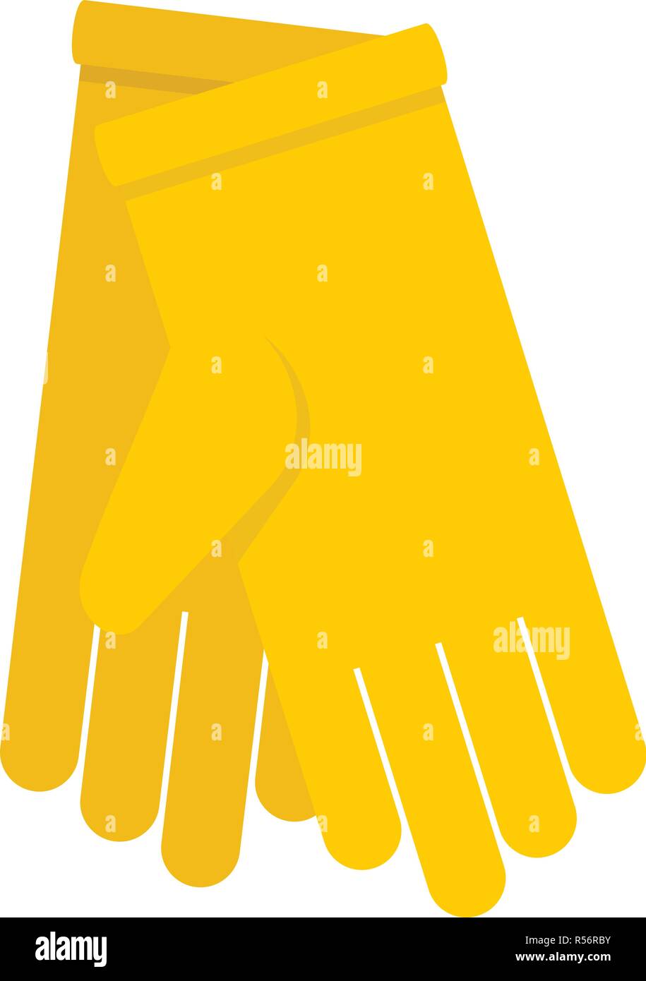 Yellow gloves icon. Flat illustration of yellow gloves vector icon for ...
