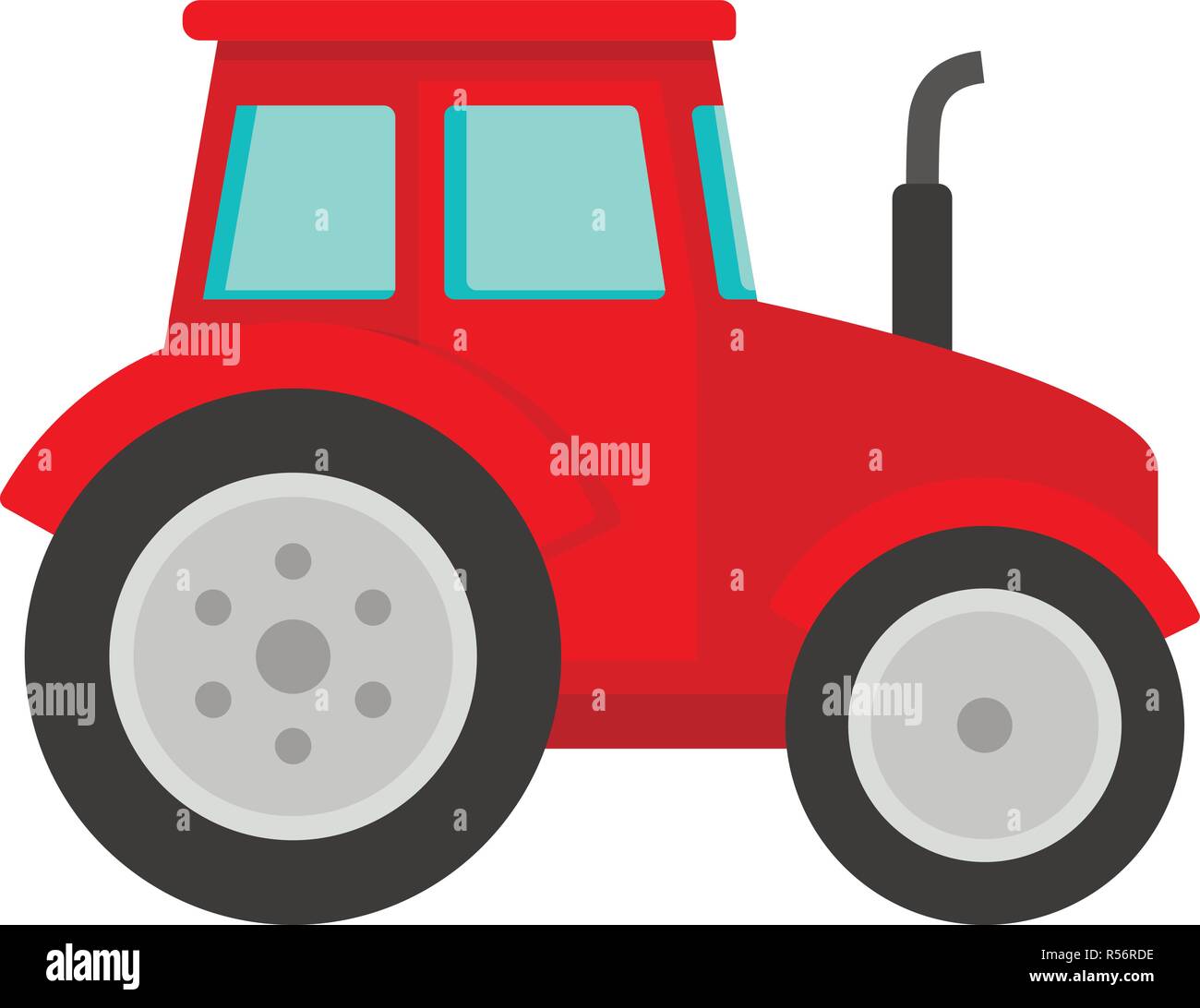 Red tractor icon. Flat illustration of red tractor vector icon for web ...