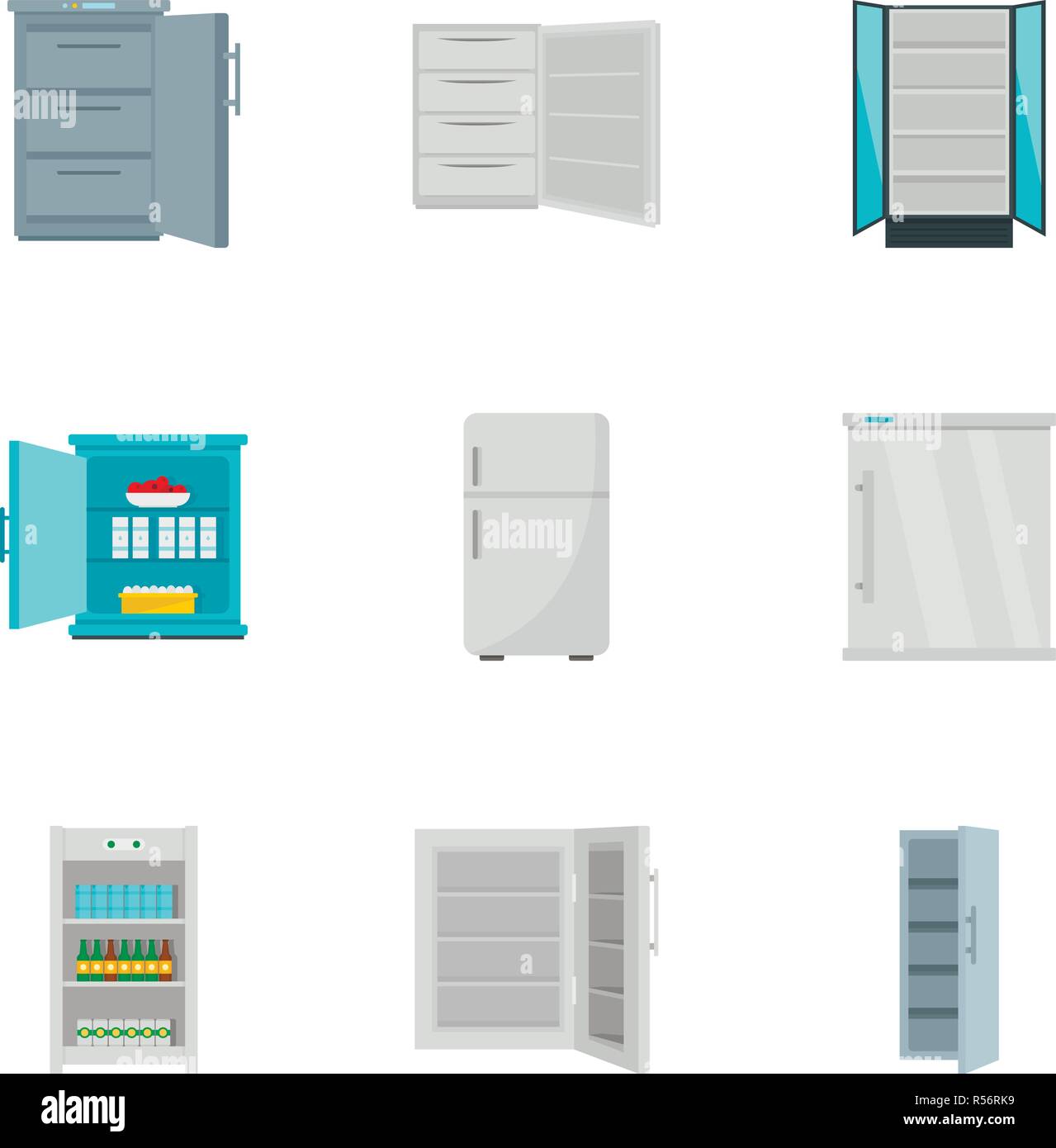 Open freezer grocery store Stock Vector Images - Alamy