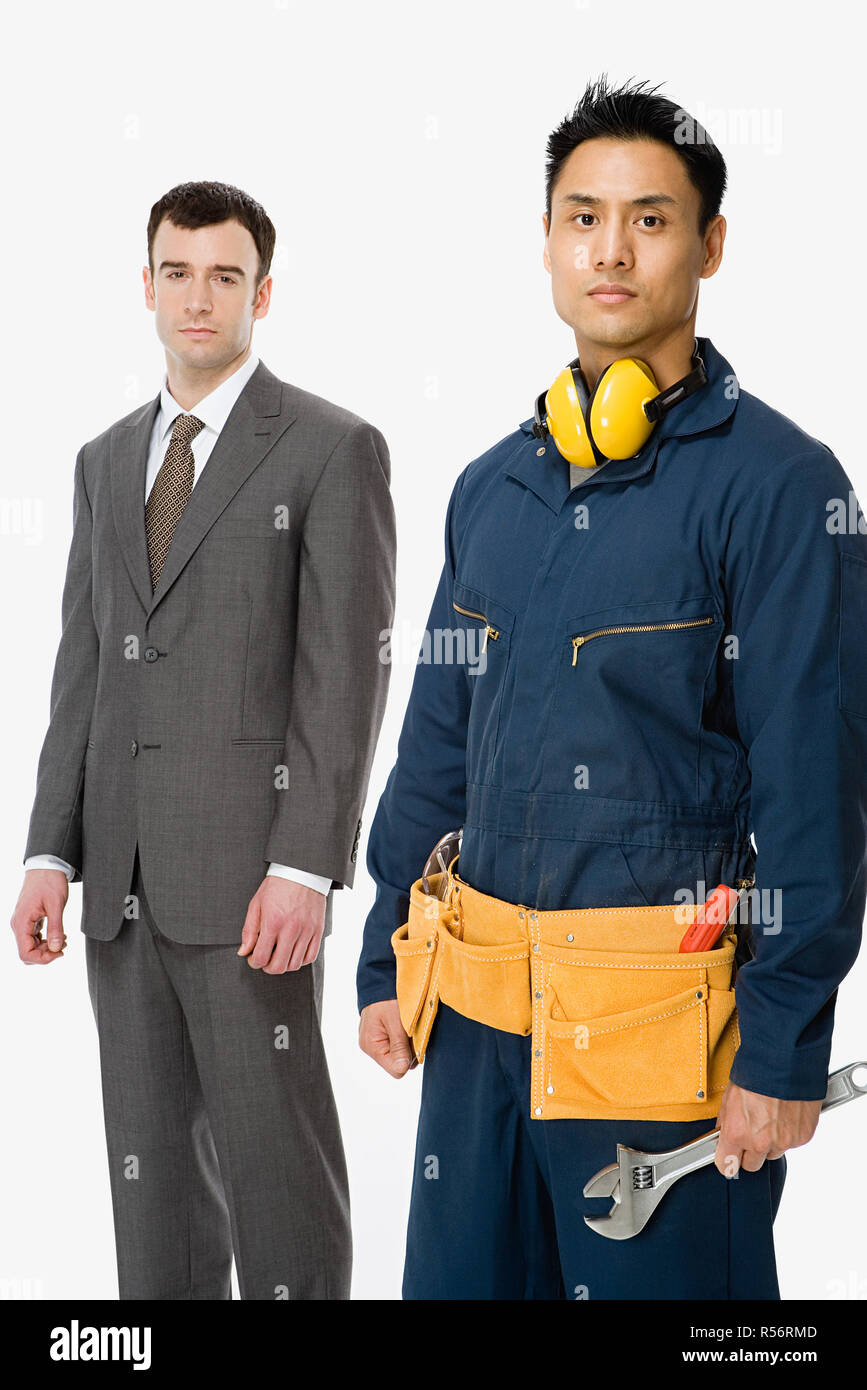 Businessman and workman Stock Photo - Alamy