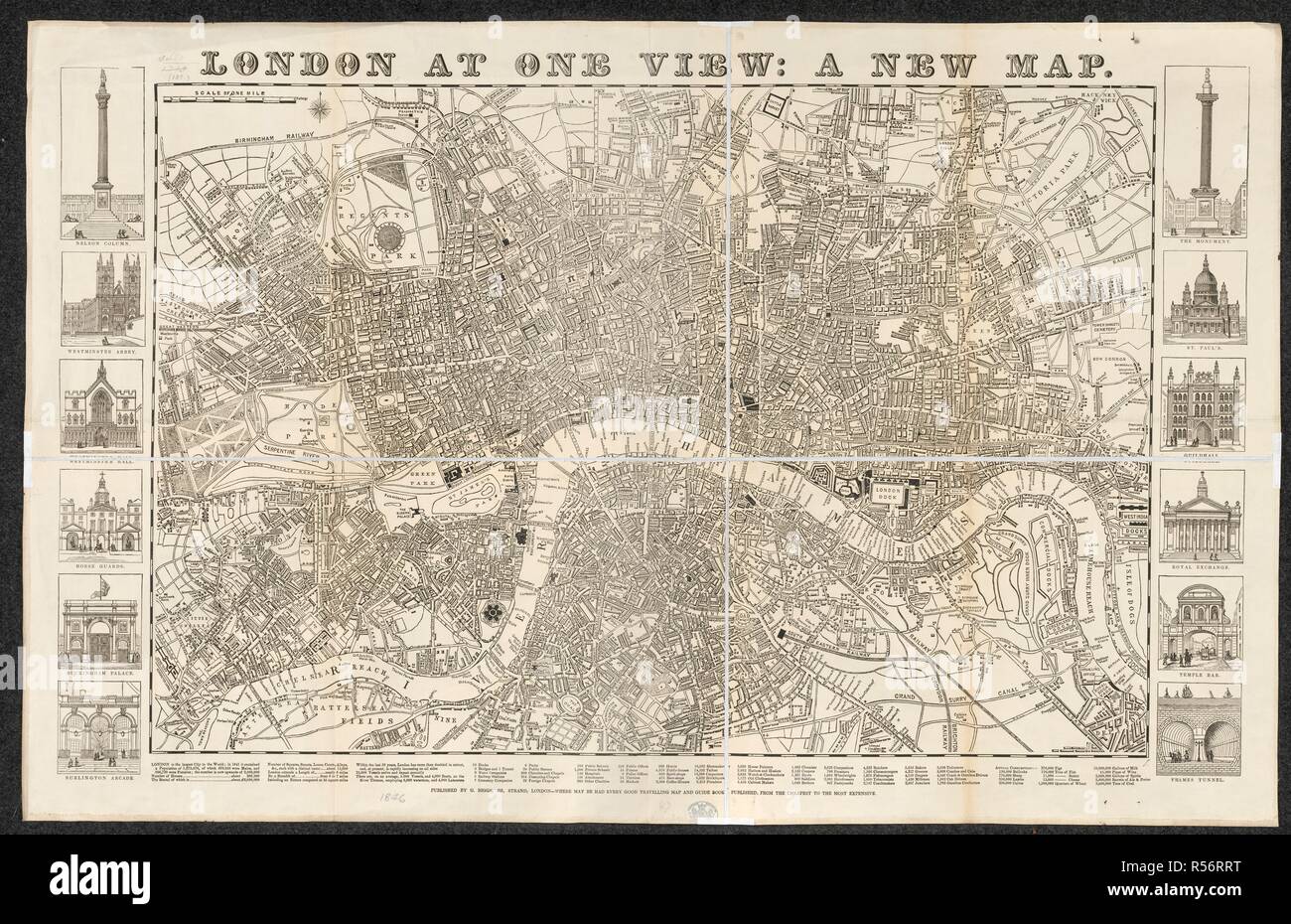 A plan of London, with side views of the principal buildings. London at ...