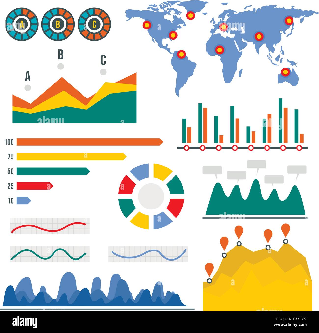 Visualization infographic. Flat illustration of visualization vector ...