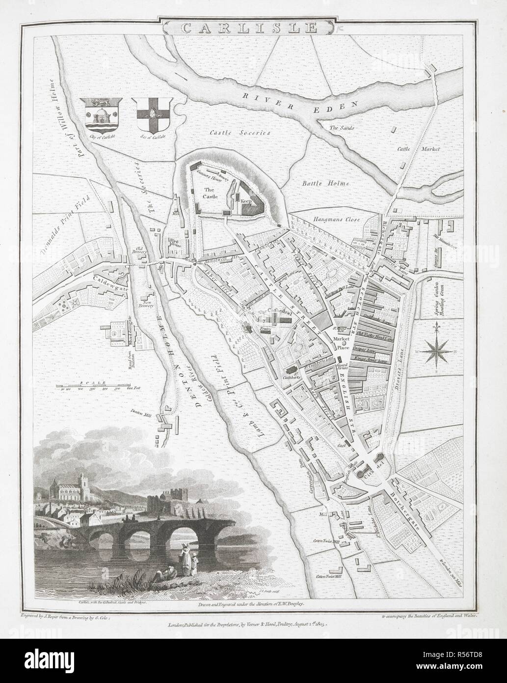 A plan of Carlisle. Carlisle ... Engraved by J.Roper, from a drawing by ...