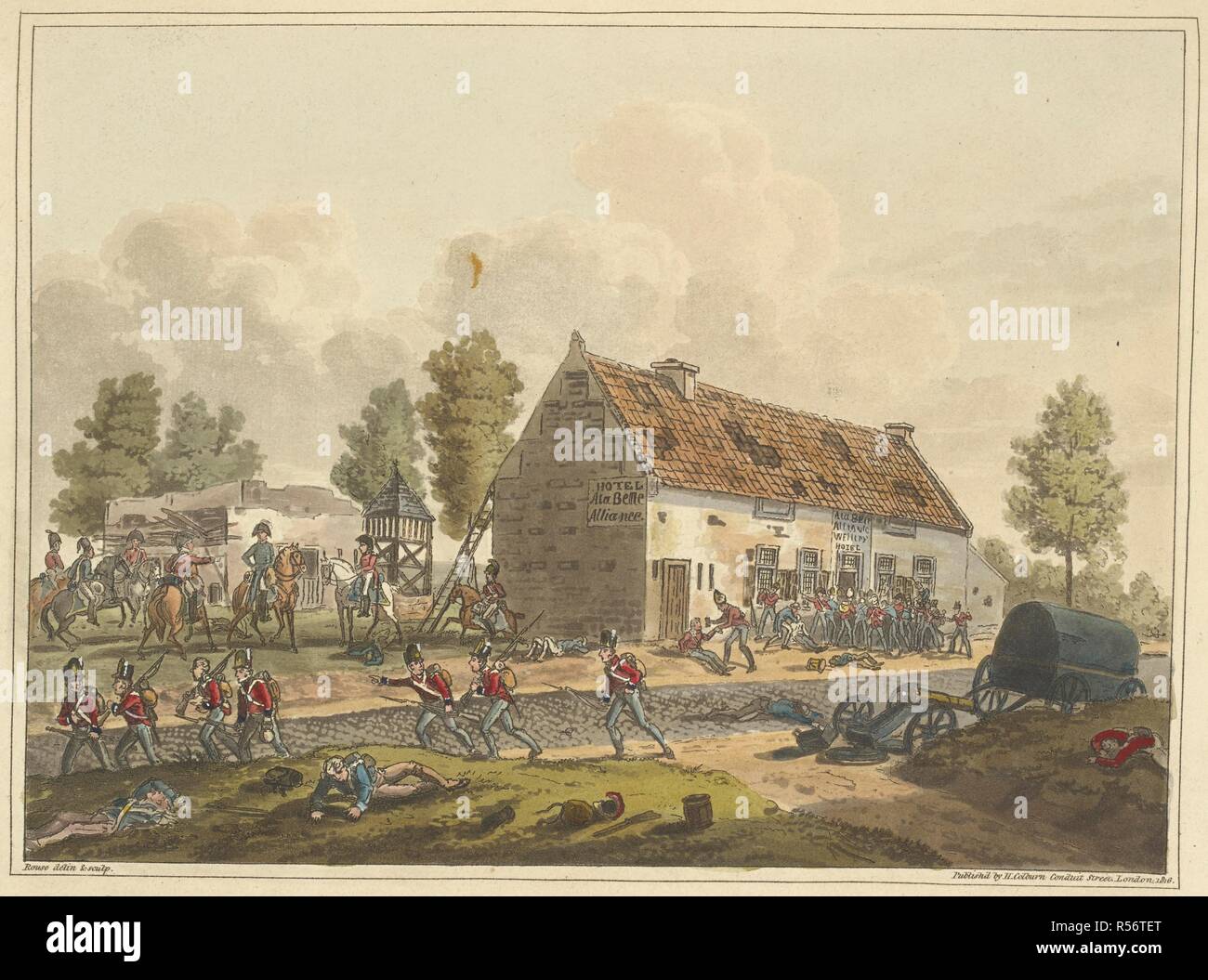 A view of La Belle Alliance, possibly after the battle of Waterloo ...