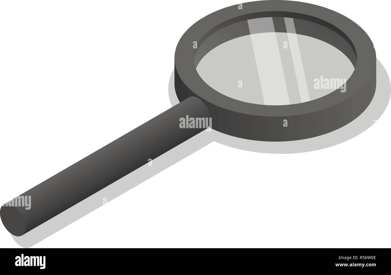 Magnify glass icon set. Isometric set of magnify glass vector icons for ...