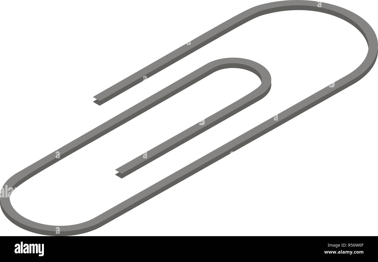 Metal paper clip icon set. Isometric set of metal paper clip vector ...