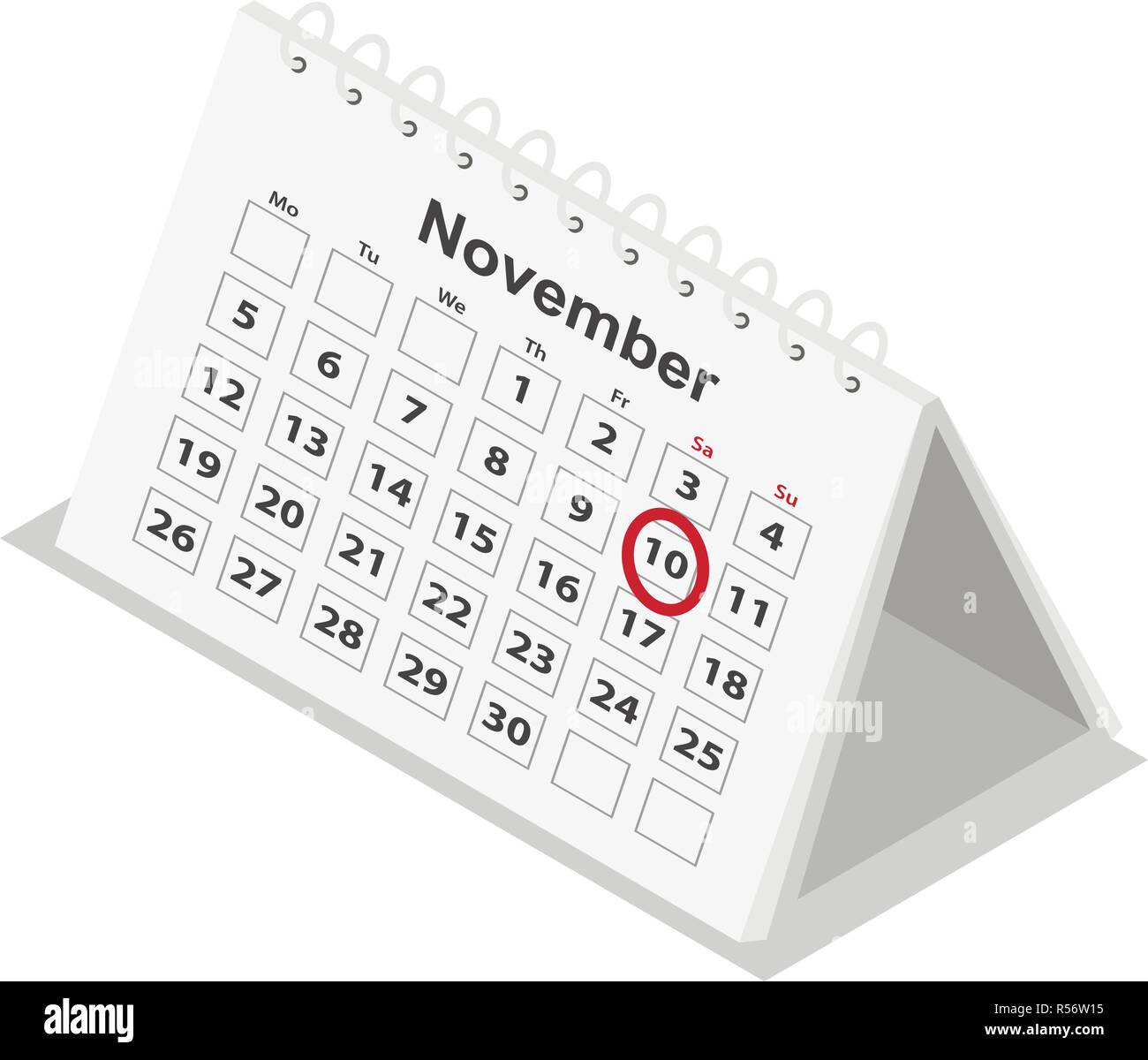 Office carton calendar icon set. Isometric set of office carton ...