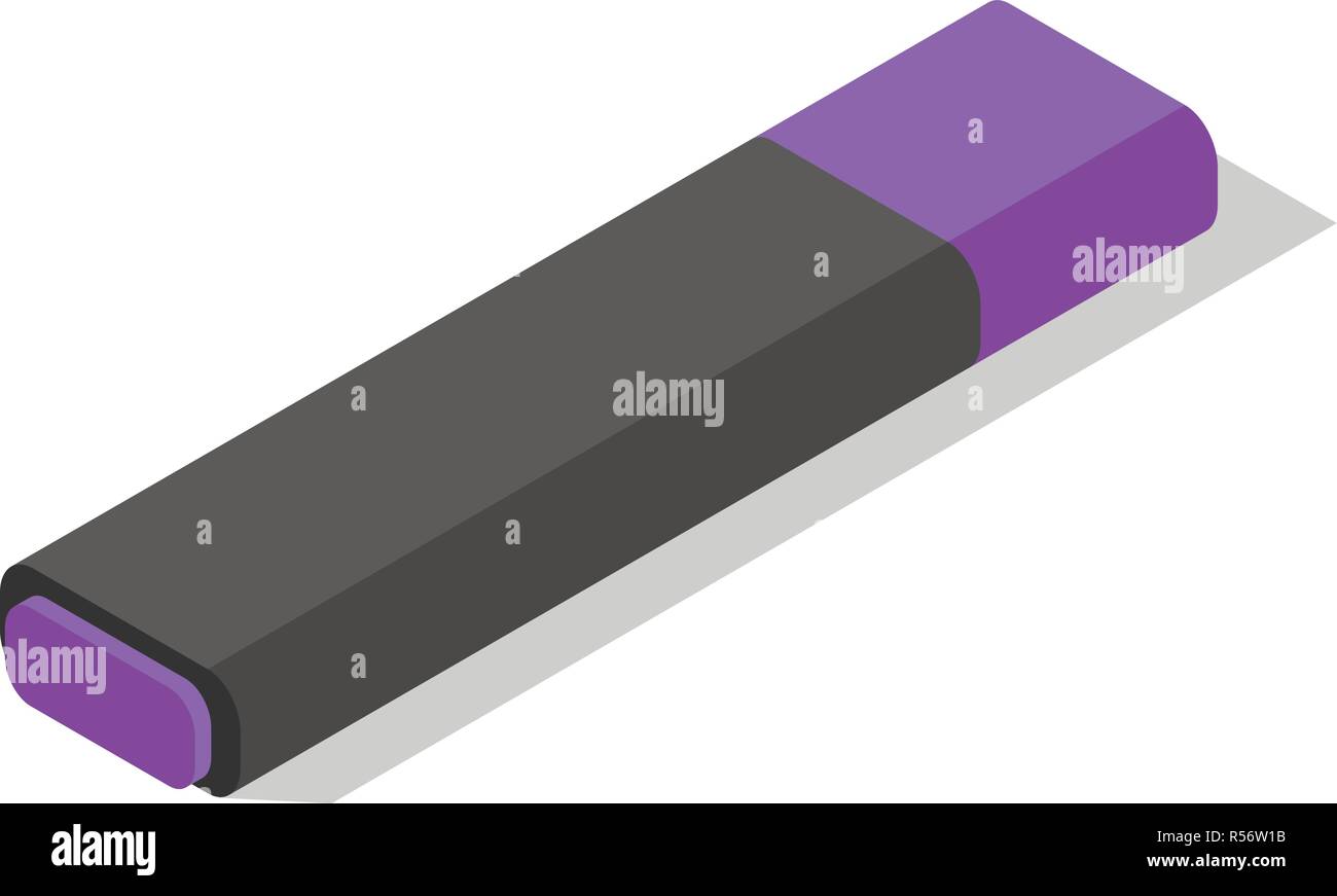Purple office marker icon set. Isometric set of purple office marker ...