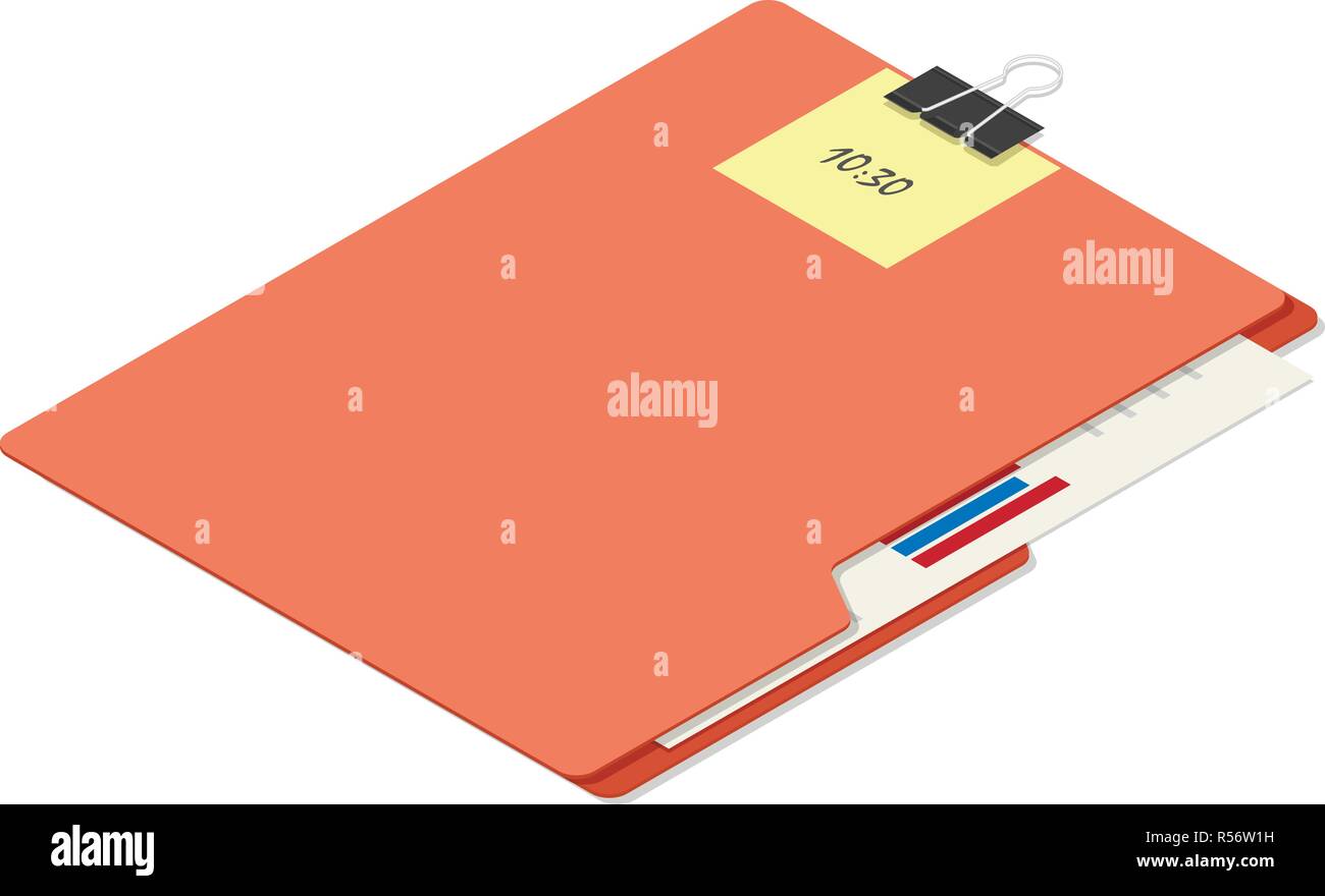 Red office map icon set. Isometric set of red office map vector icons ...