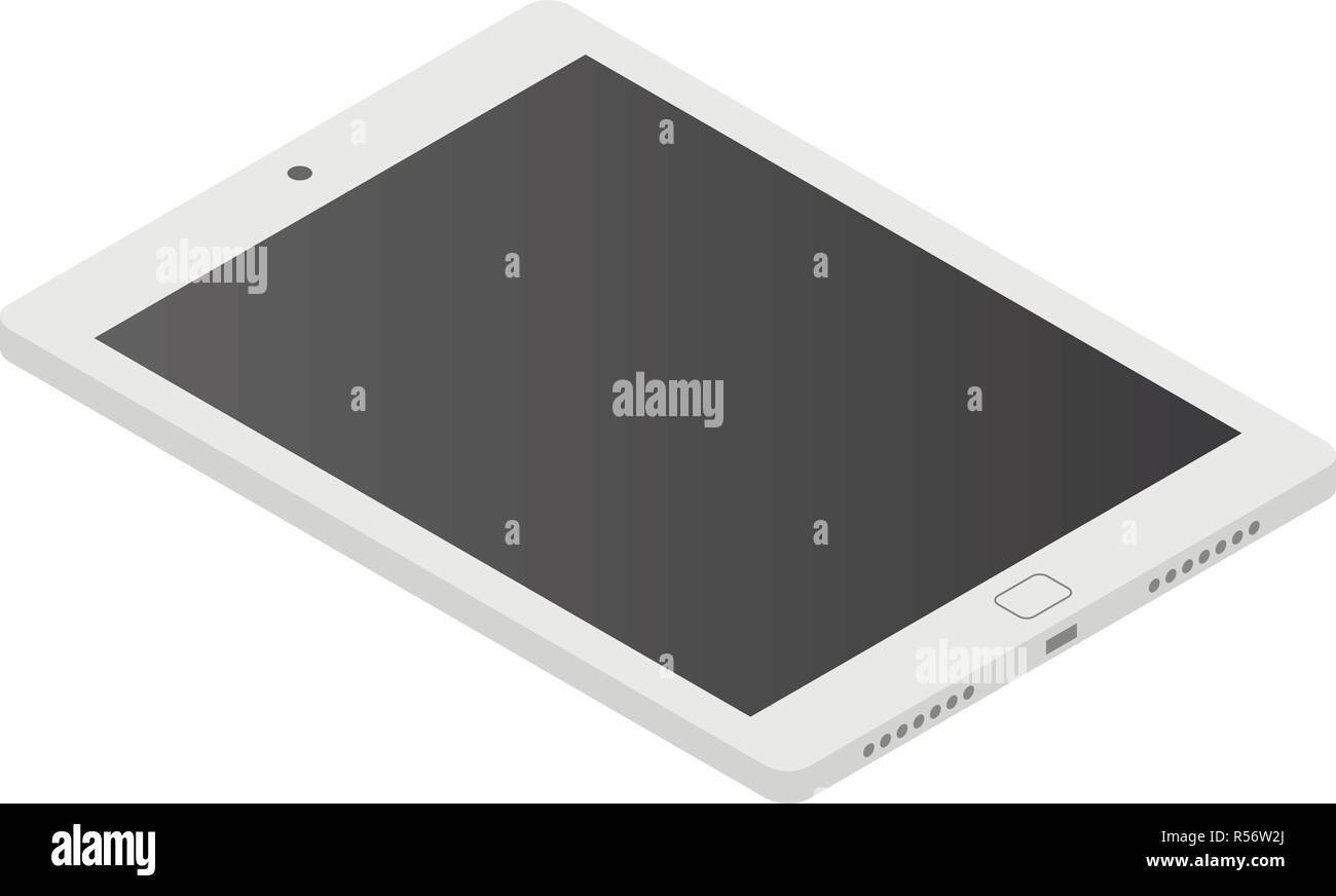 Media tab icon set. Isometric set of media tab vector icons for web ...