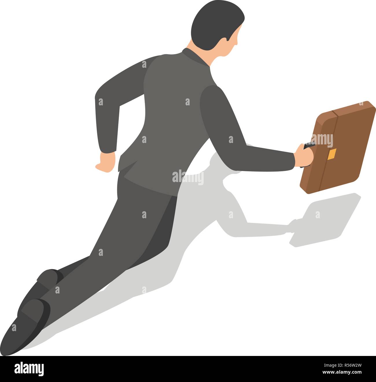 Businessman fly to work icon set. Isometric set of businessman fly to ...