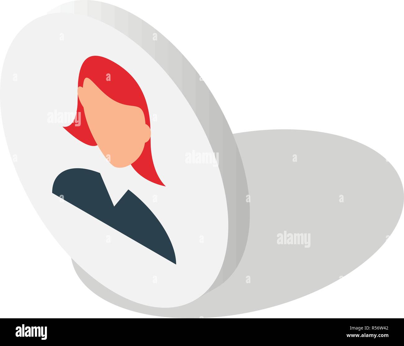 Red hair woman avatar icon set. Isometric set of red hair woman avatar ...