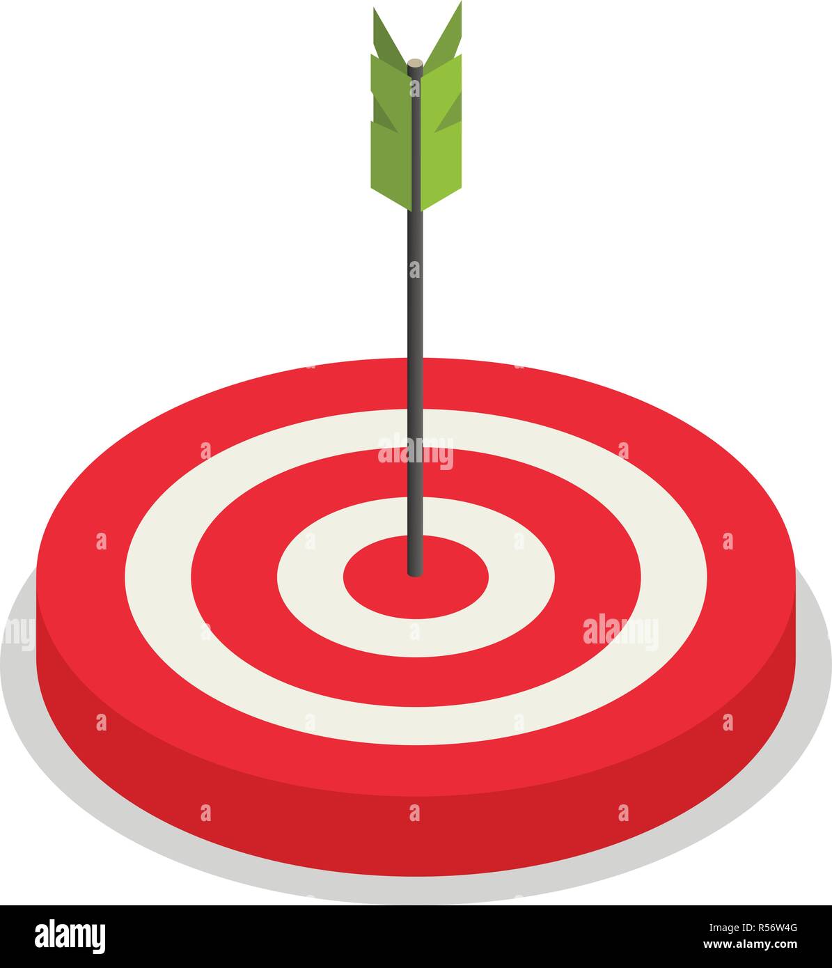 Red target arrow icon set. Isometric set of red target arrow vector ...