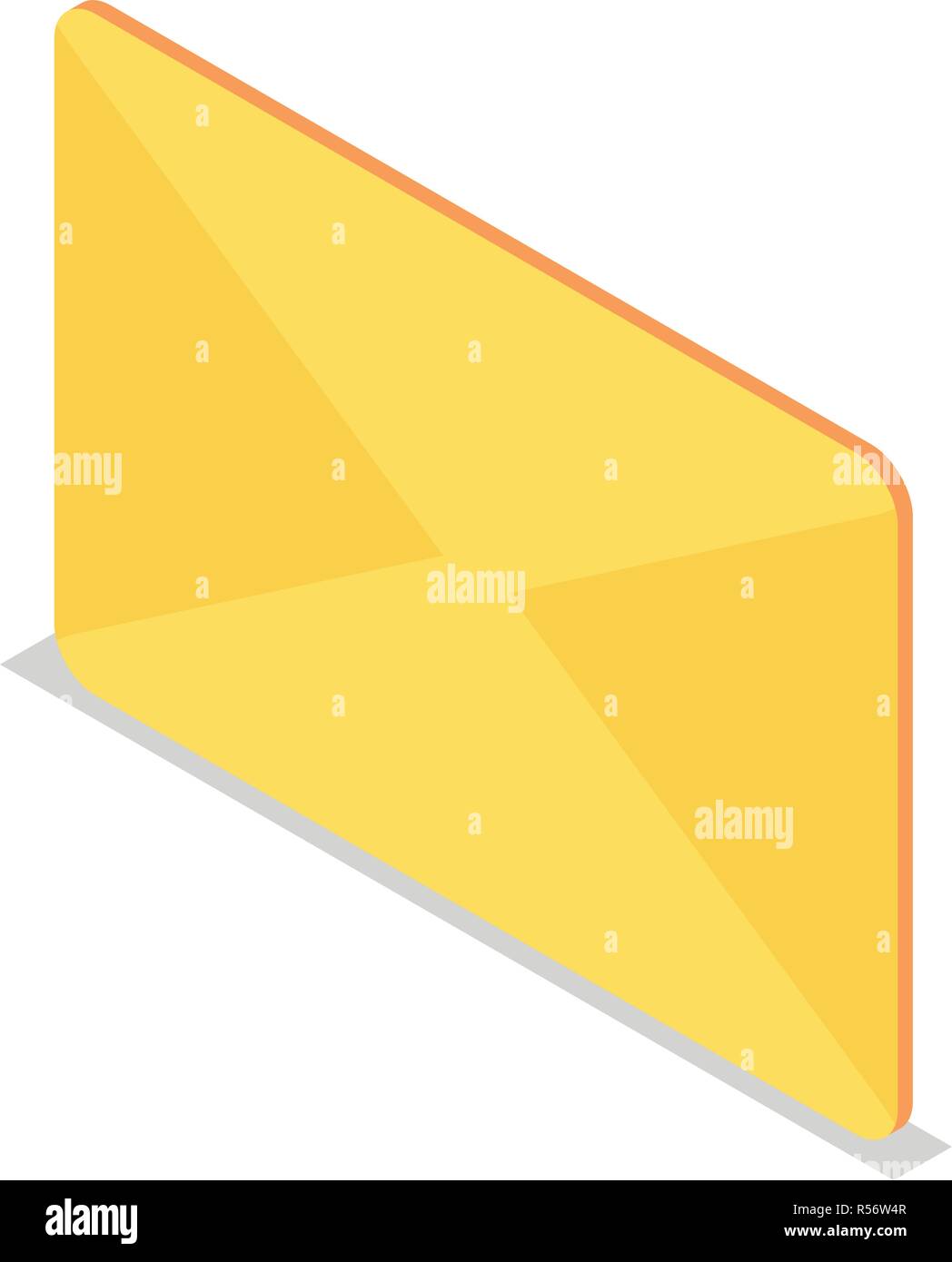 Yellow mail icon set. Isometric set of yellow mail vector icons for web ...