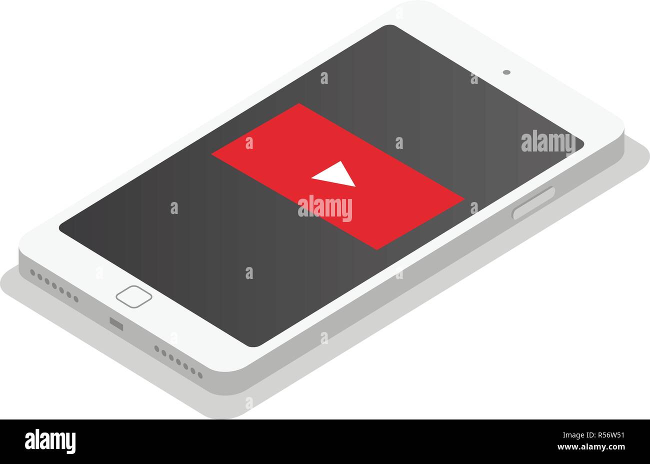 Video play smartphone icon set. Isometric set of video play smartphone ...