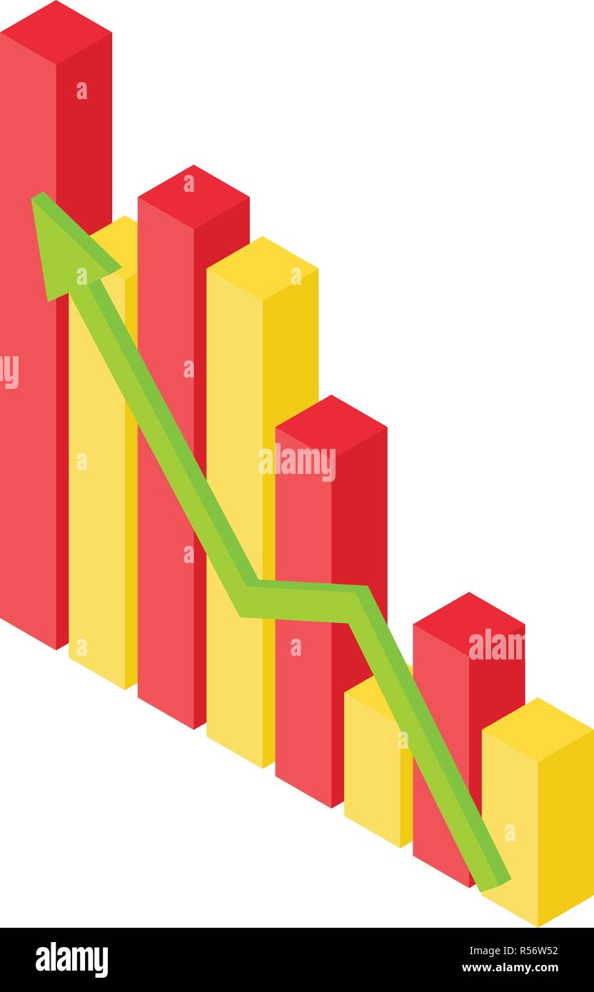 Grow up graph icon set. Isometric set of grow up graph vector icons for ...