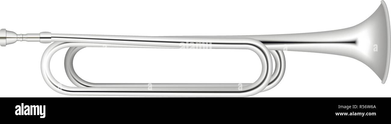 Silver horn icon. Realistic illustration of silver horn vector icon for ...