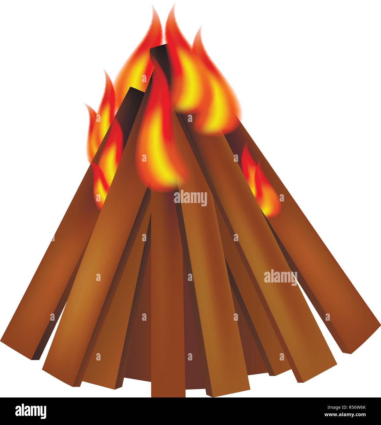 Tourist fire camp icon. Realistic illustration of tourist fire camp ...