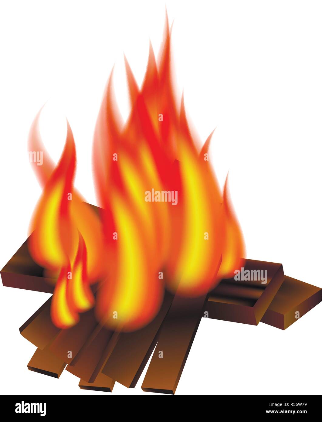 Picnic fire icon. Realistic illustration of picnic fire vector icon for ...