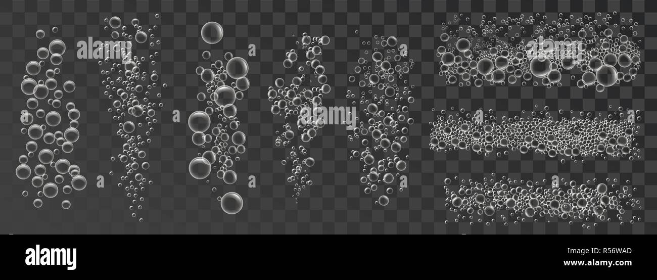 Foam bubble set concept background. Realistic illustration of foam ...