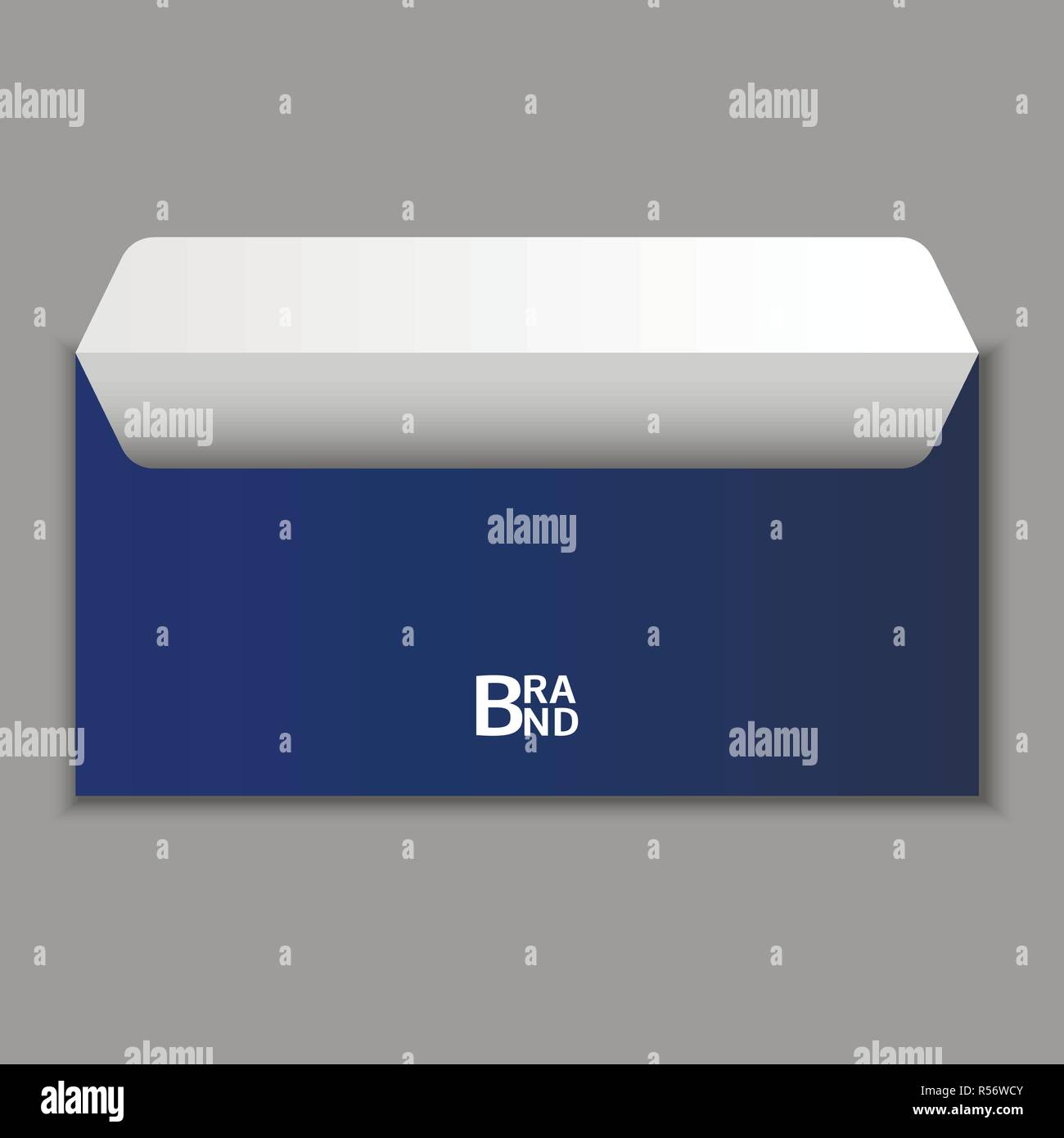 Open blue envelope icon. Realistic illustration of open blue envelope ...