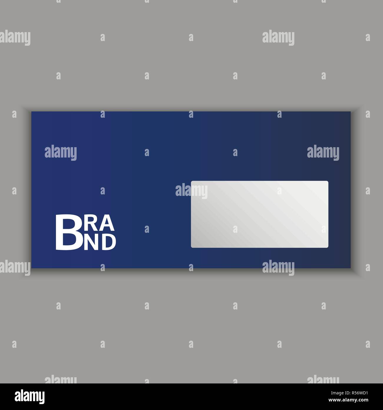 Brand blue envelope icon. Realistic illustration of brand blue envelope ...