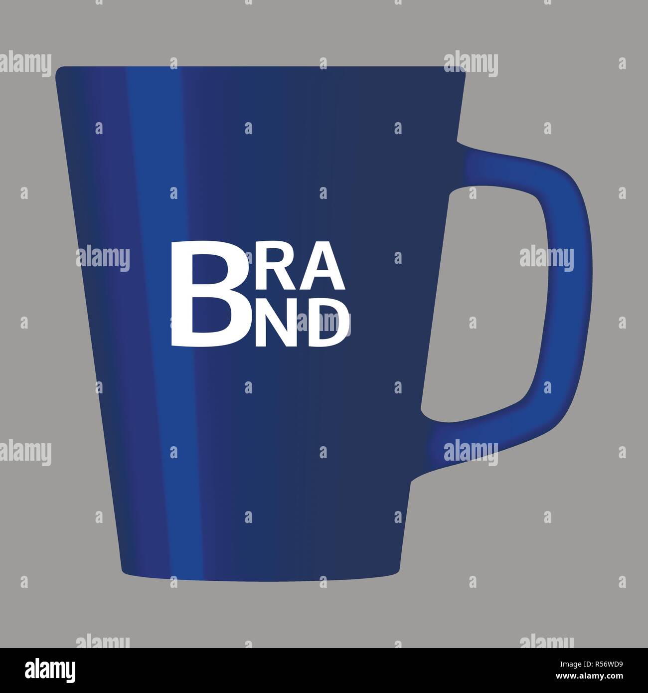 Brand blue cup icon. Realistic illustration of brand blue cup vector ...