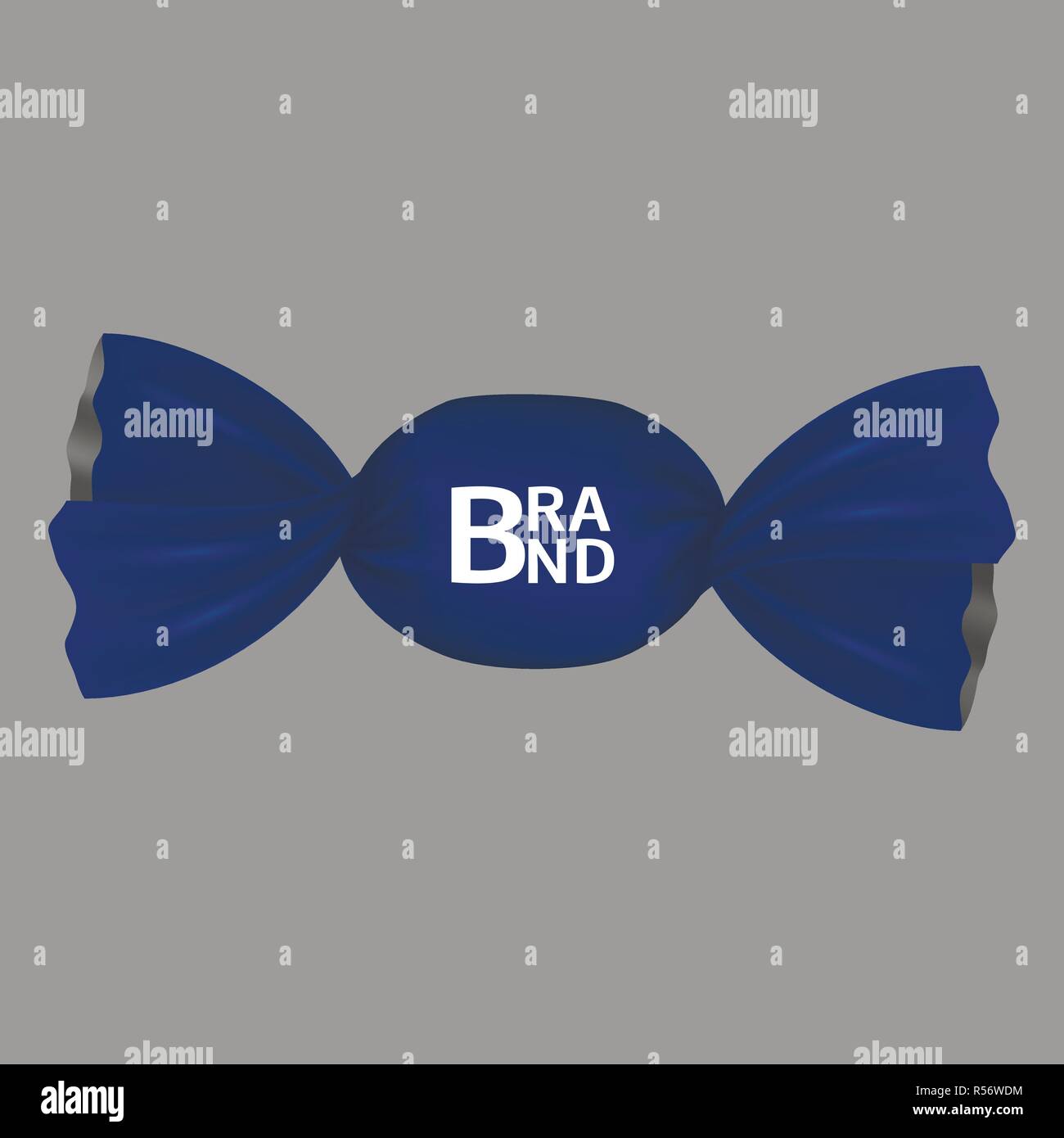 Blue brand bonbon icon. Realistic illustration of blue brand bonbon ...