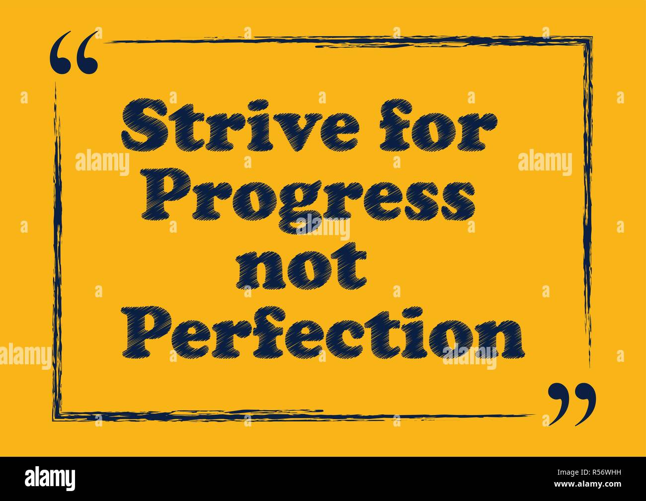 Strive for Progress not Perfection lettering poster Business style card ...