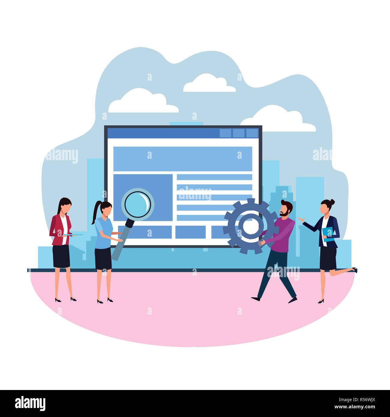 teamwork data research Stock Vector Image & Art - Alamy