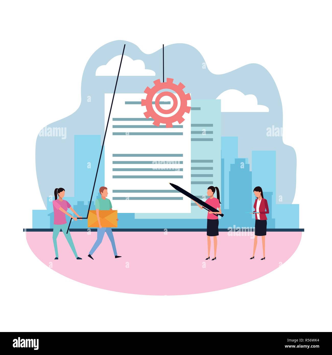 Marketing team data documents Cut Out Stock Images & Pictures - Alamy