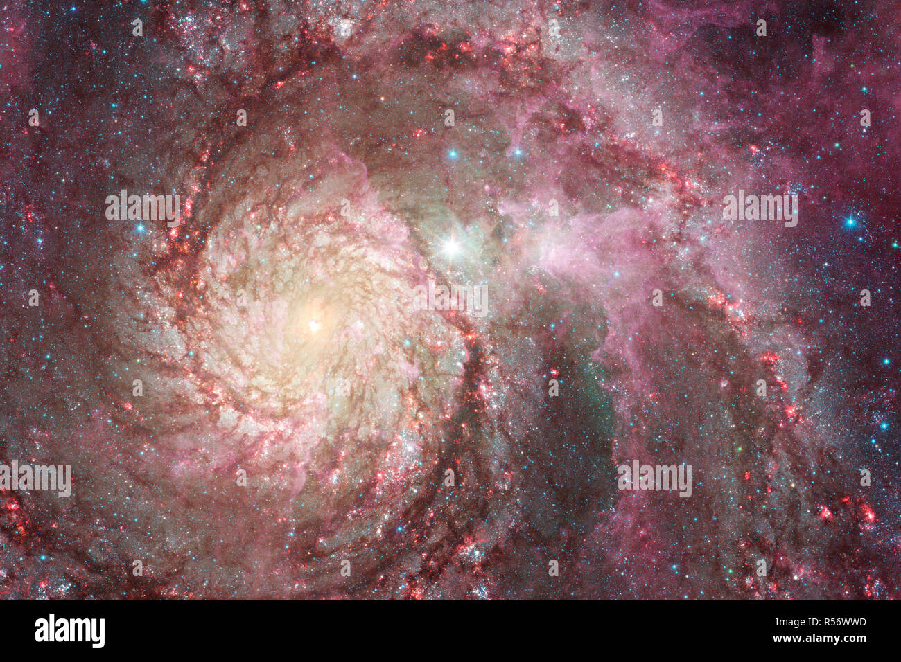 Incredibly beautiful galaxy somewhere in deep space. Science fiction ...