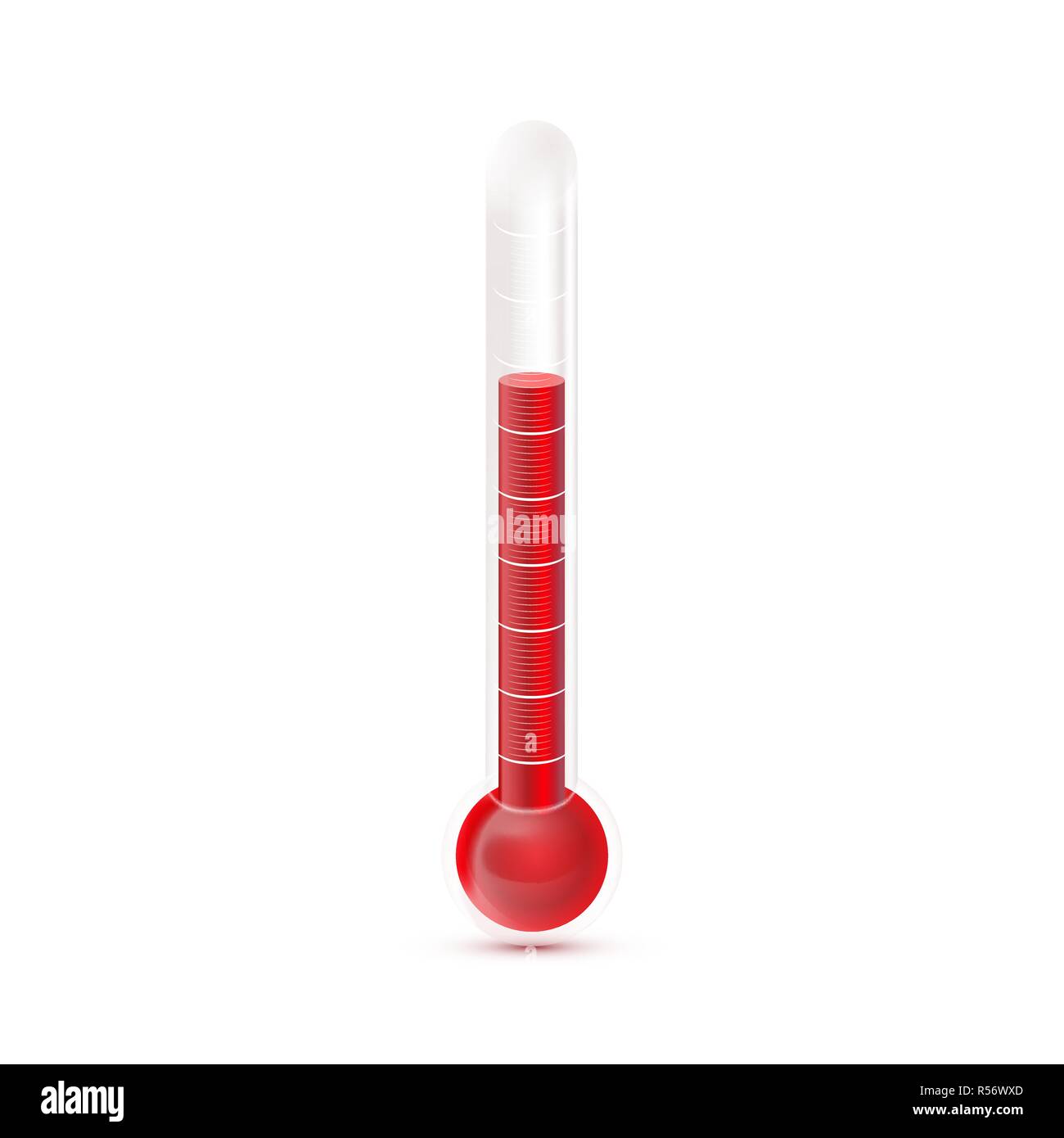 Glossy realistic thermometer with marks isolated on white Stock Vector ...