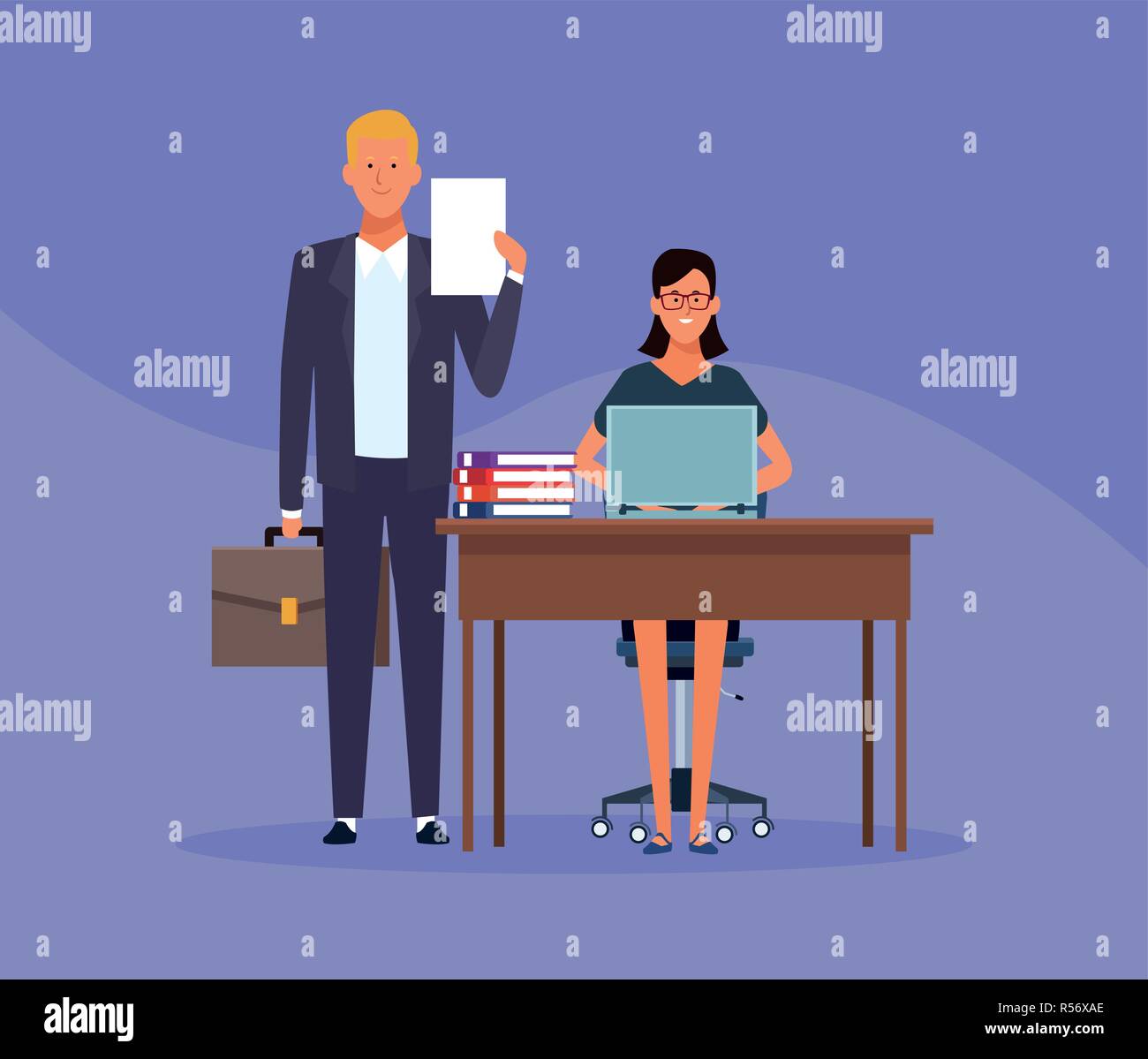 boss and worker teamwork Stock Vector Image & Art - Alamy