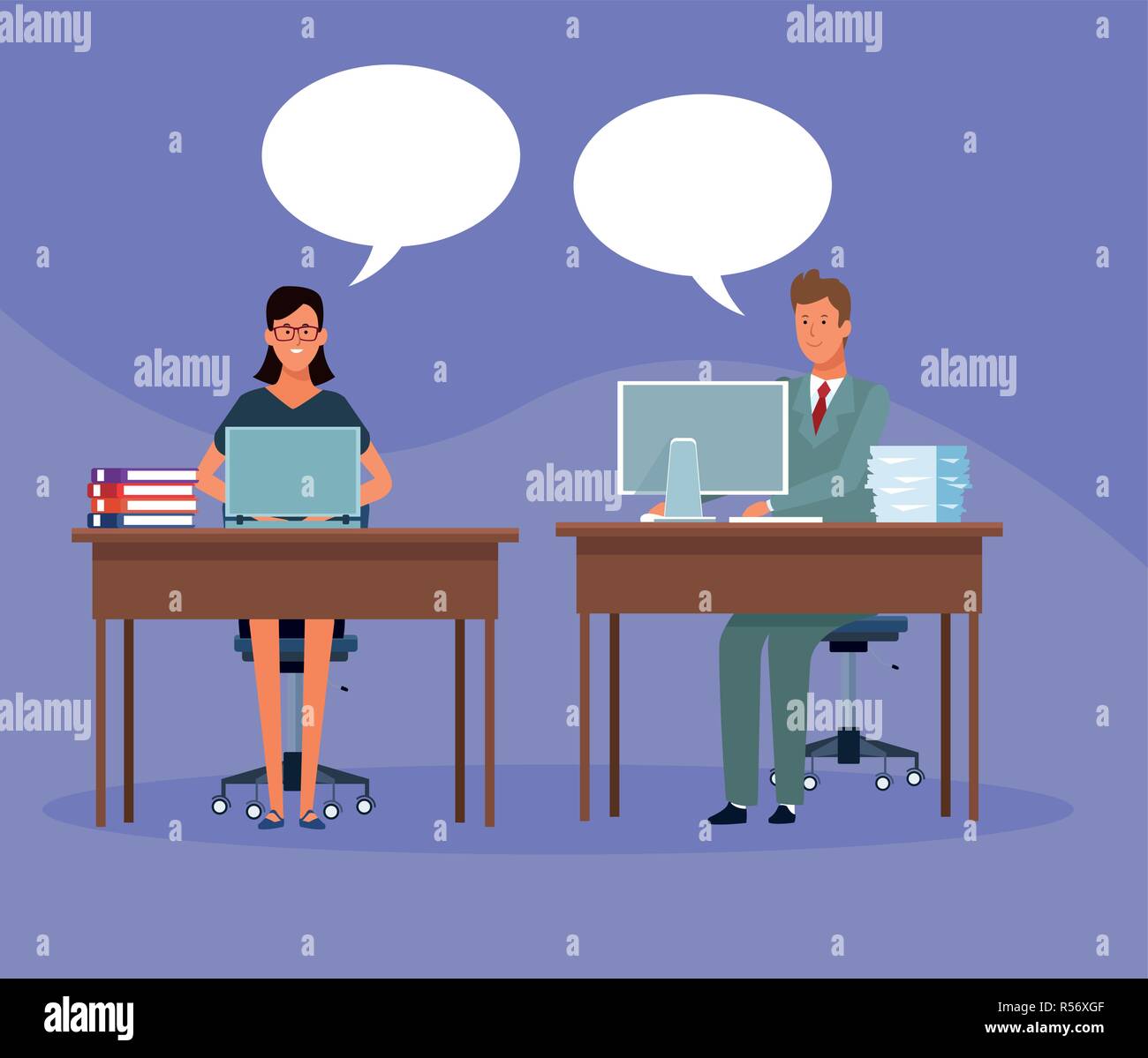 Smiling caucasian woman happy talking Stock Vector Images - Alamy