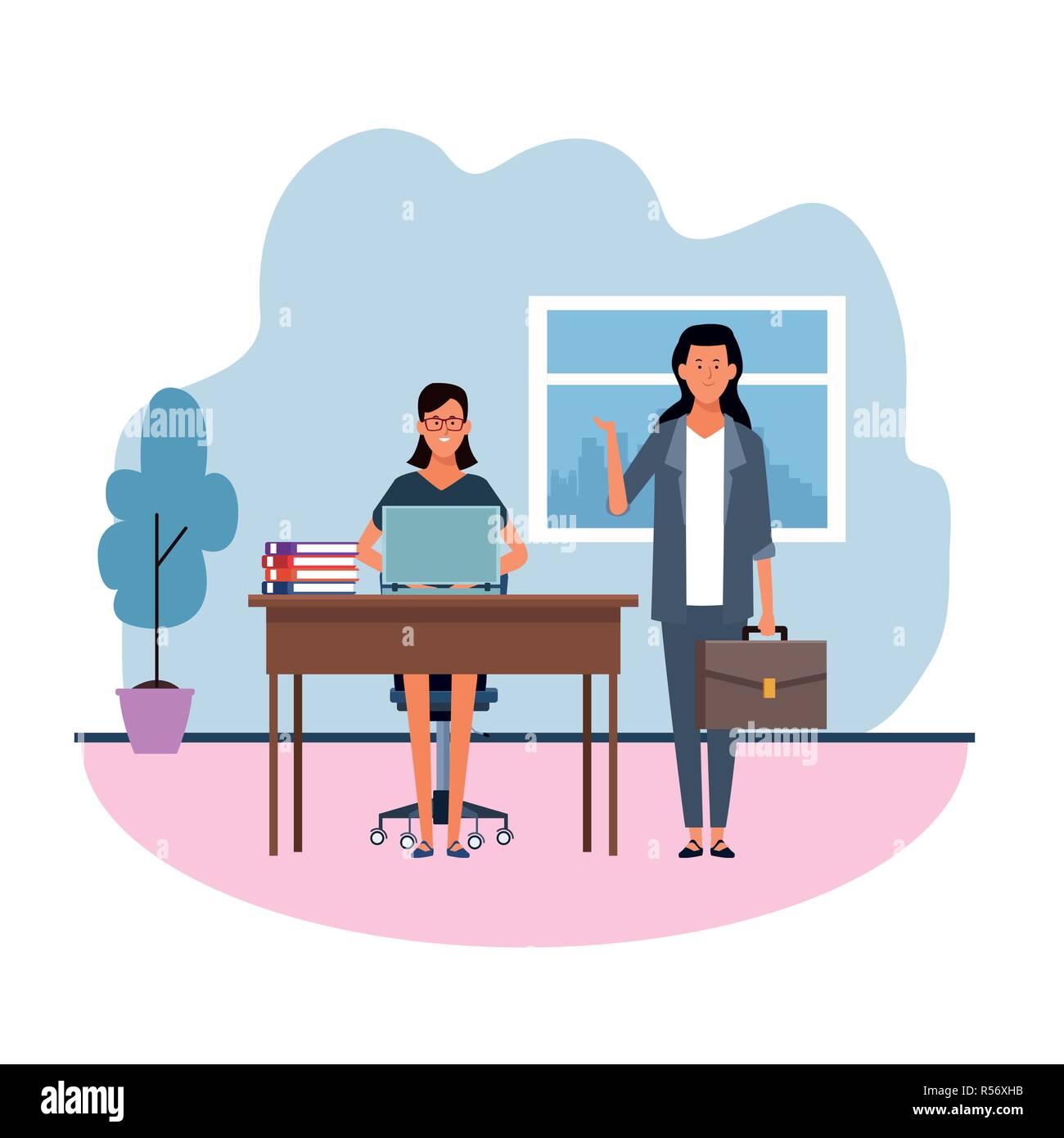 boss and worker teamwork Stock Vector Image & Art - Alamy