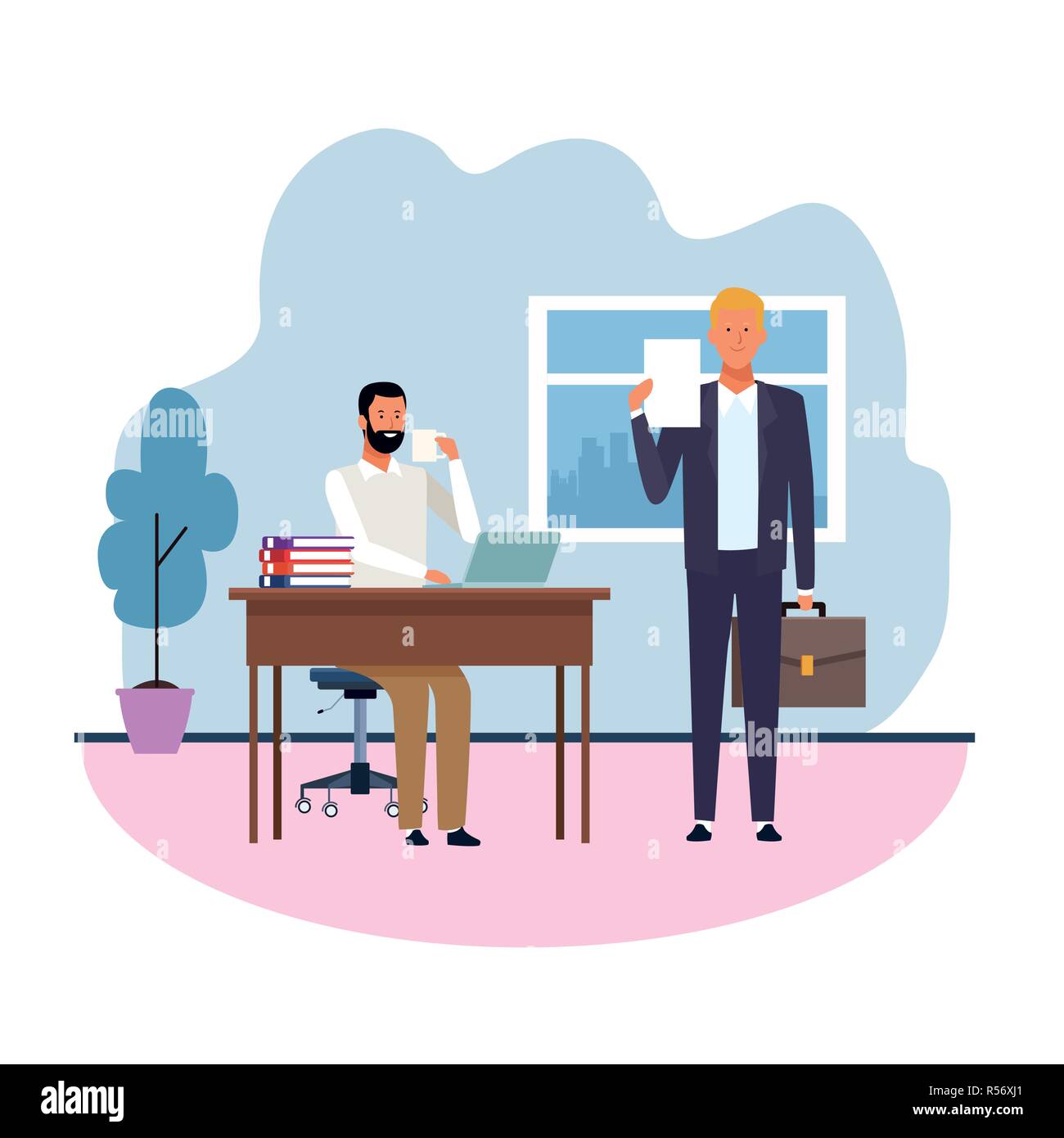boss and worker teamwork Stock Vector Image & Art - Alamy