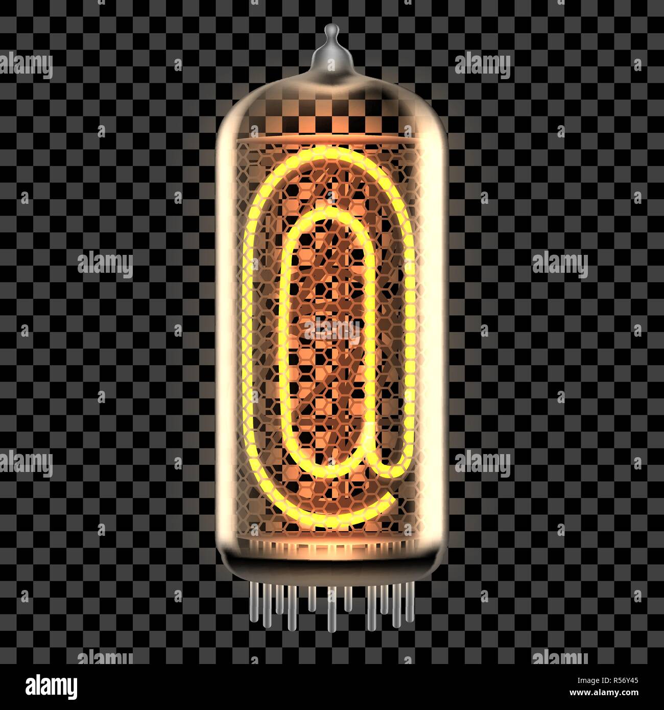 Nixie tube indicator lamp with email Commercial At punctuation symbol ...