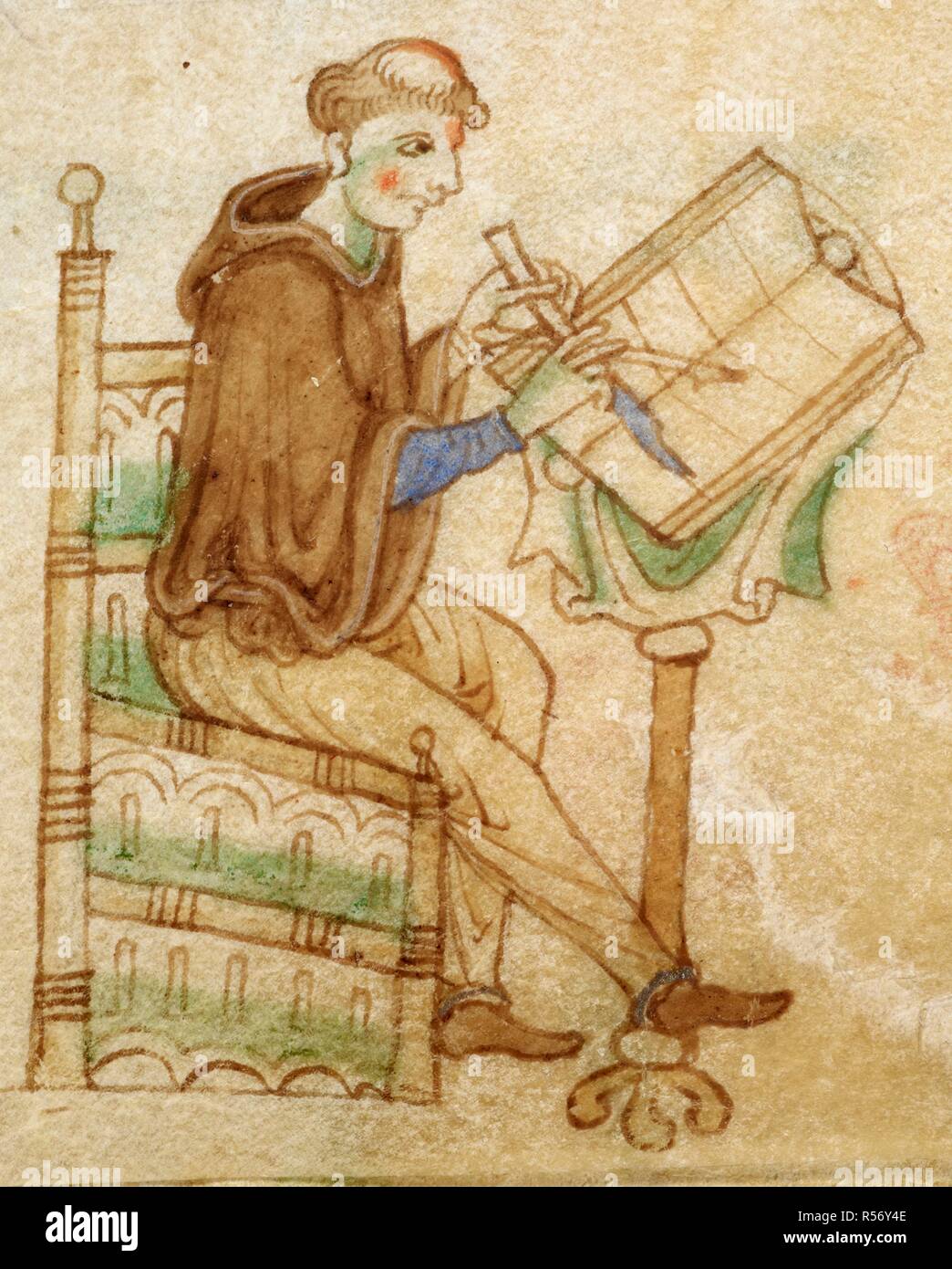 A scribe writing the Gospels of Kildare. Works of Giraldus Cambrensis ...