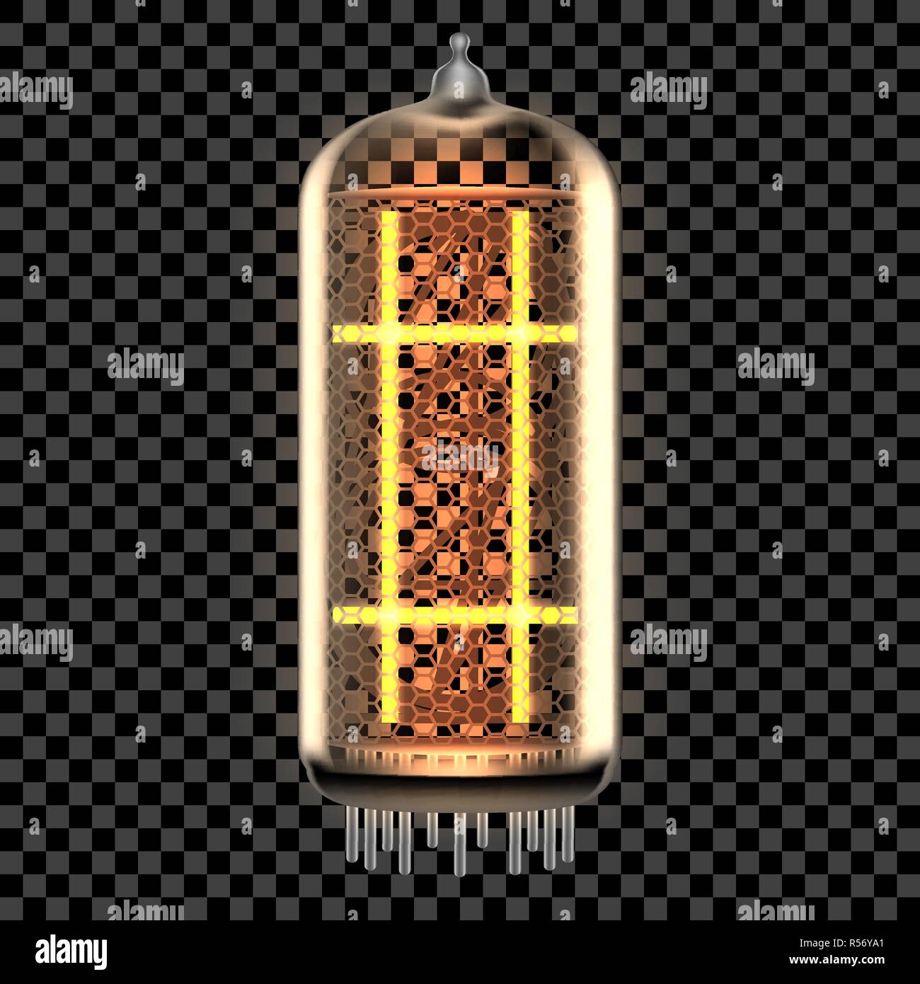Nixie tube indicator lamp with Number sign, Hash, or Pound symbol lit ...