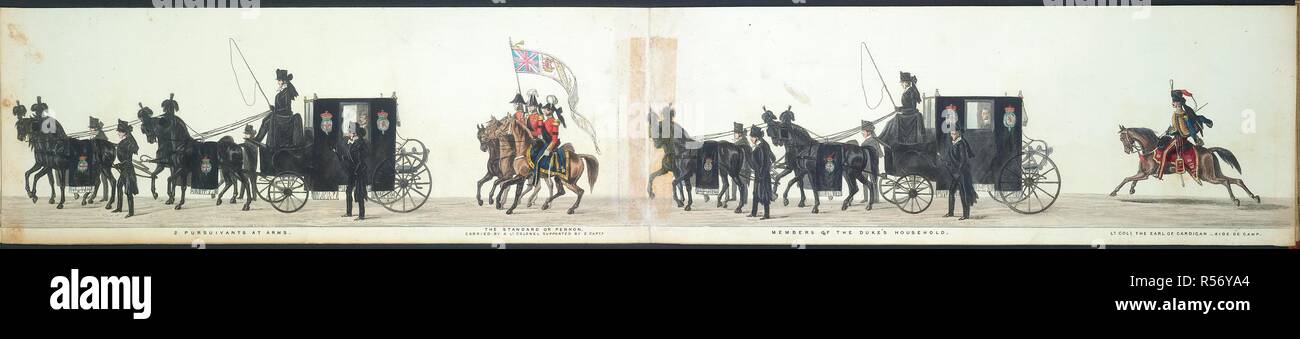 The funeral procession. 2 Pursuivants at Arms. The Standard of Pennon ...
