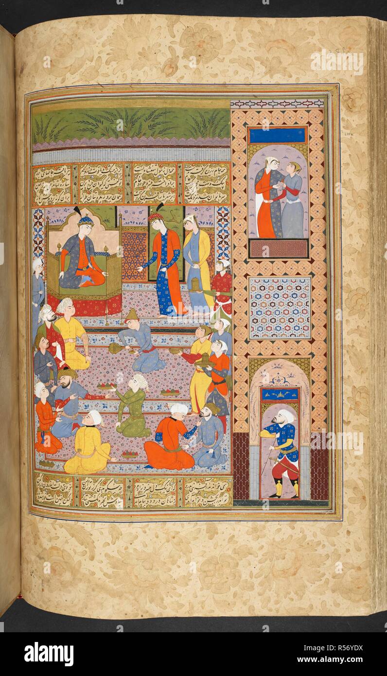 The women of Afrasiyab before Kay Khusraw. Shahnama of Firdawsi, with ...