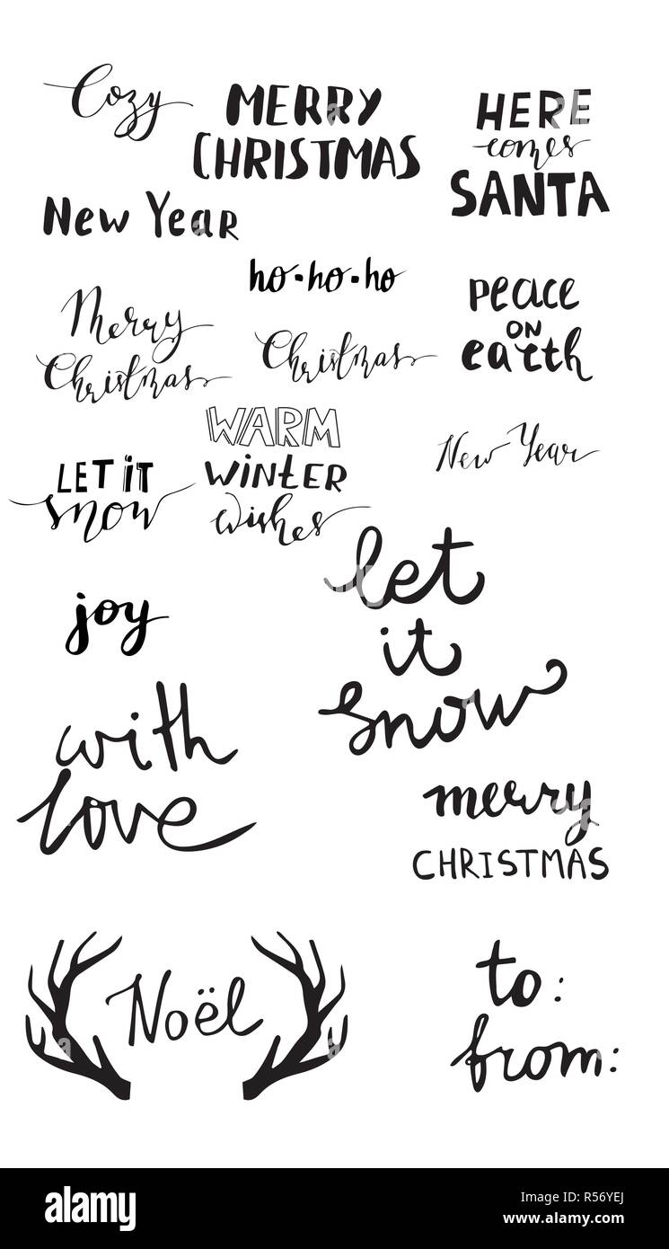 Set of Christmas lettering handwritten Stock Vector Image & Art - Alamy
