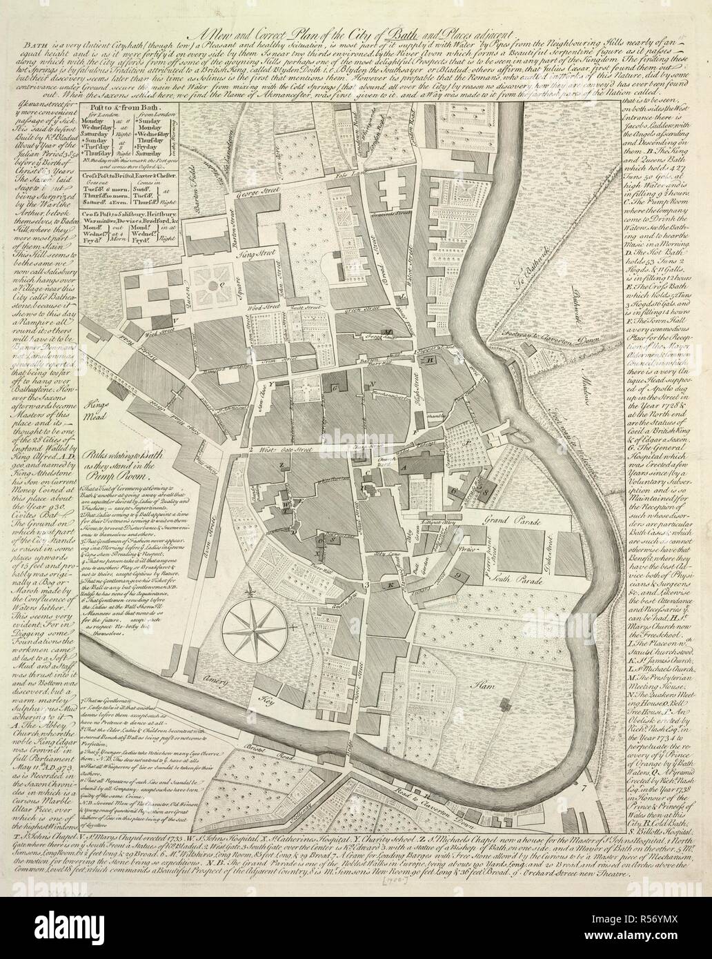 A plan of the City of Bath and Places adjacent. A new and correct Plan ...