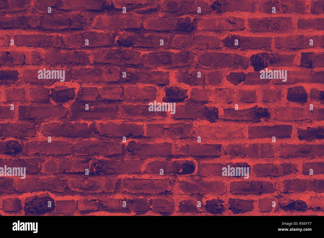 Red brick wall background texture with color overlay effect Stock Photo ...