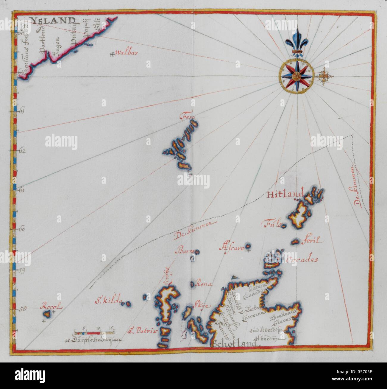 Map of the Shetland Islands. DUTCH PORTOLANO, containing forty-nine ...
