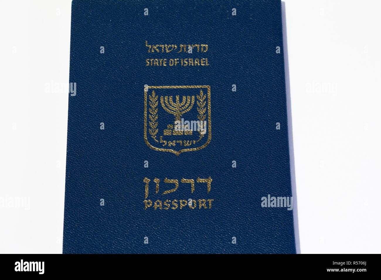 Israeli passport on white background - Top View Stock Photo - Alamy