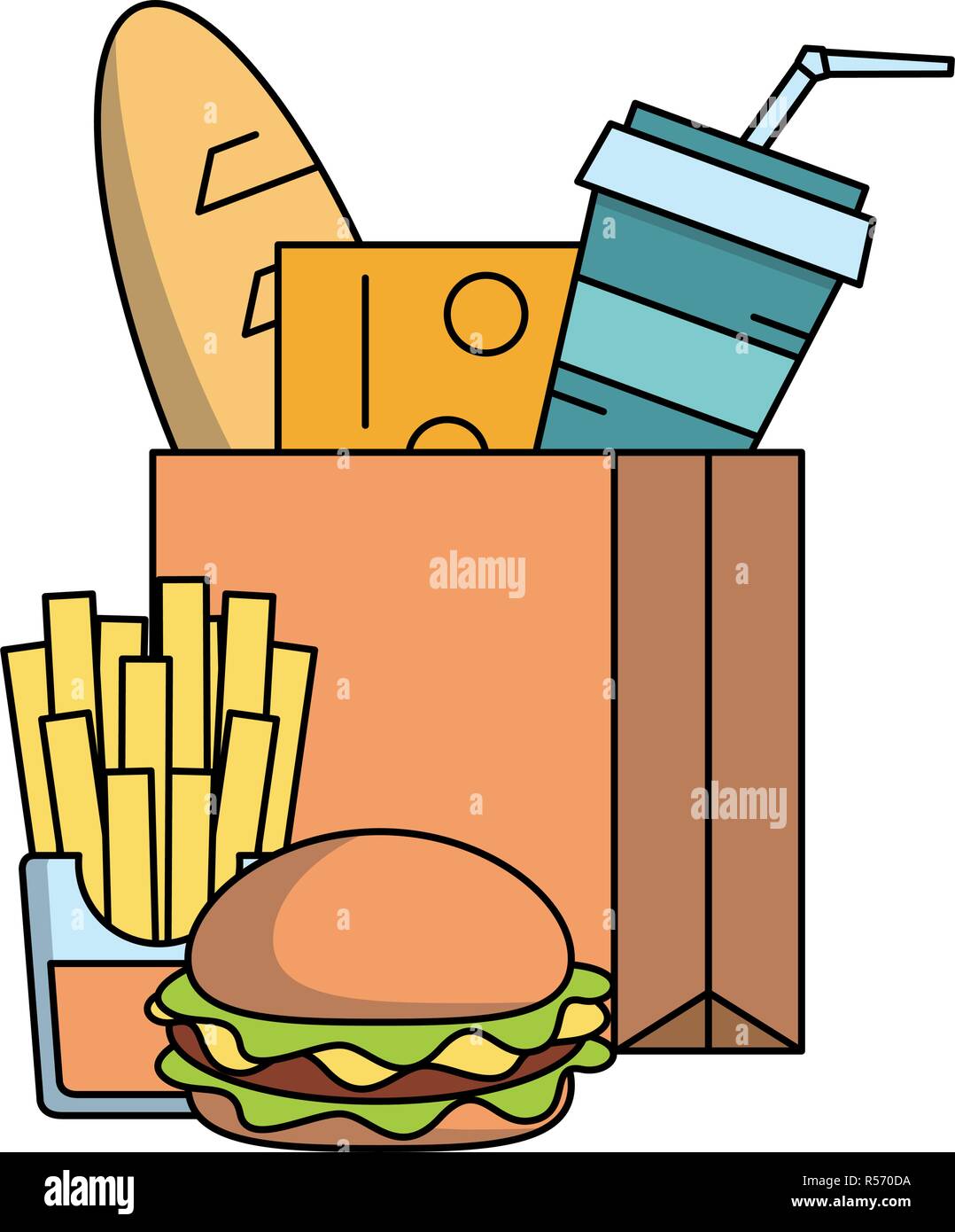 Fast food order Stock Vector Image & Art - Alamy